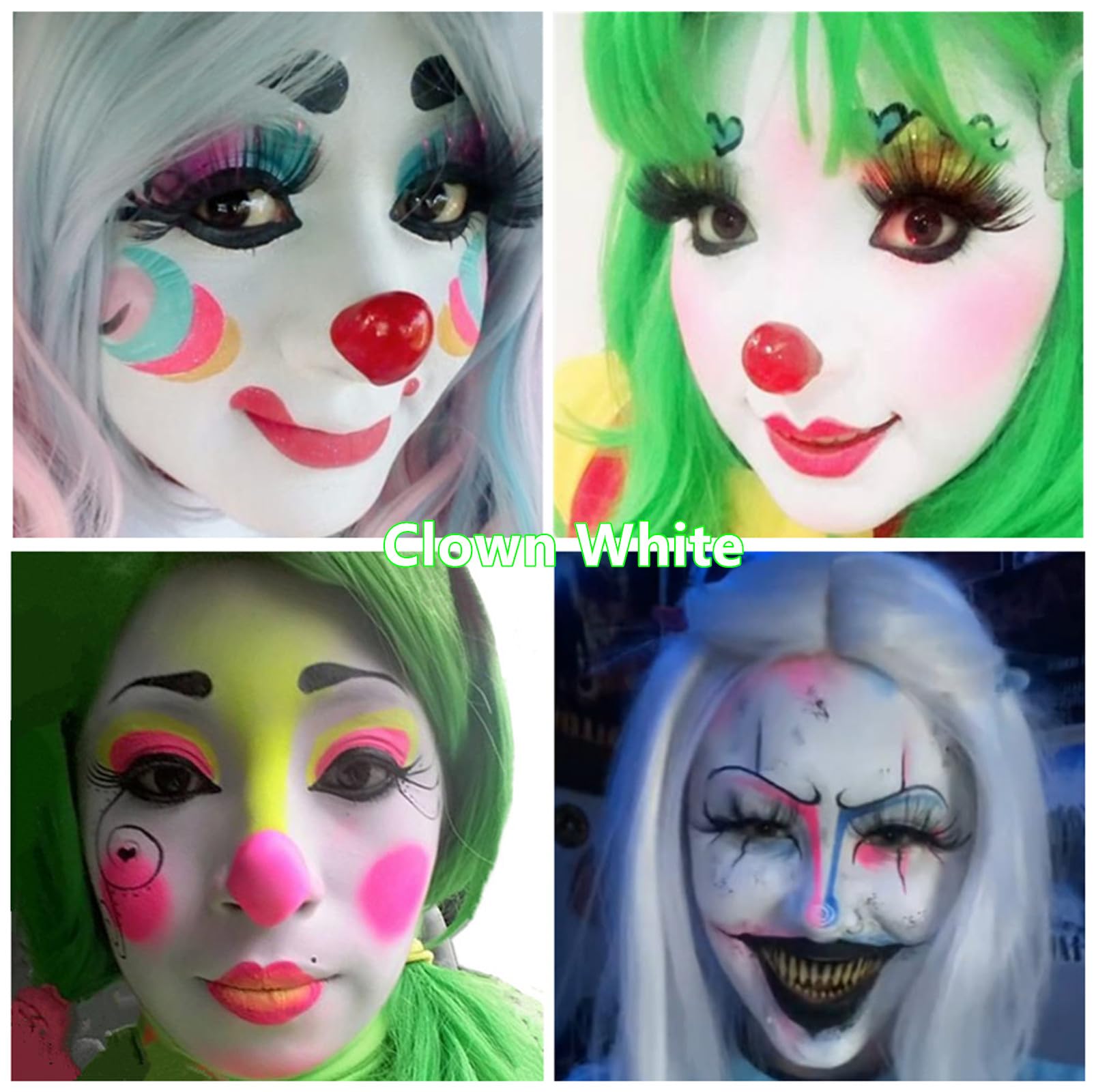Go Ho White Face Paint,Easily Washable Formula Face Paint Stick,Non-toxic Full-coverage Cream to Powder White Face Body Paint for Halloween Cosplay Zombie Skeleton Clown Goth Makeup