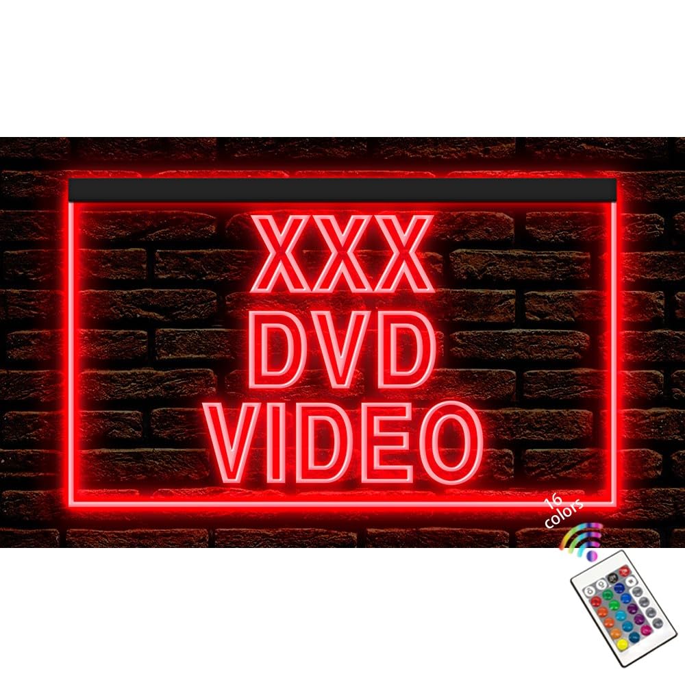 180021 XXX DVD Video Adult Japanese Shop Store Open Decor LED Light Neon Sign (12" X 8", 16 Colors By Remote)