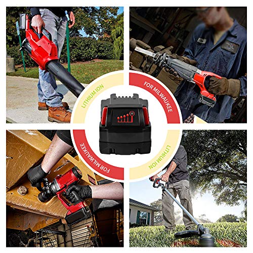 JIALIPOK High Capacity 6.0Ah Replacement for Milwaukee 18V Battery M18 M18B 48-11-1820 48-11-1850 48-11-1828 48-11-10 Lithium-Ion Battery Cordless Power Tools