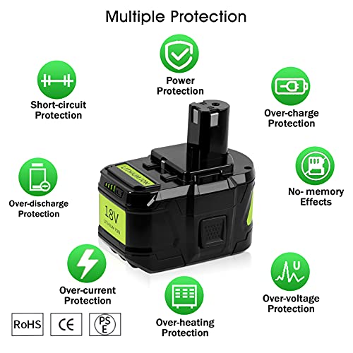 【Upgrade!】 CaliHutt 18V 9.0Ah Replace Battery for Ryobi ONE+ Plus 18V Battery High Capacity 18V Lithium-Ion Battery P102 P104 P105 P106 P108 P107 P109 for Cordless Power Tools