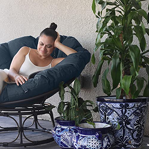 Classic Accessories Montlake Water-Resistant 50 Inch Polyester Papasan Cushion, Heather Indigo, Outdoor Papasan Cushion