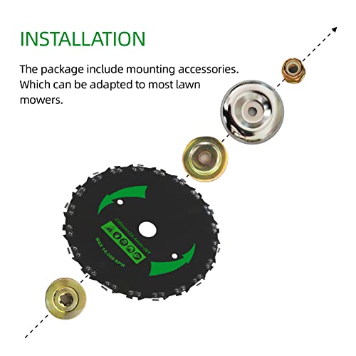 9" x 20T Chainsaw Tooth Brush Cutter Blade,10" x 80T Carbide Tip Brush Blades with Universal Adapter Kit,Premium Stainless Steel Trimmer Head Compatible with Cutter, Trimmer, Weed Eater (2 Pack)
