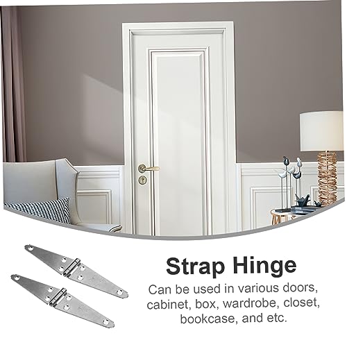 ULTECHNOVO 2pcs T-Hinge Fence Gate Hinges Heavy Strap Hinge Fence Hinges Heavy Duty Strap Hinges Galvanized Strap Hinges Shed Door Hinges Barn Shed Hinges Iron Door Hinges Abs Box Wood Fence