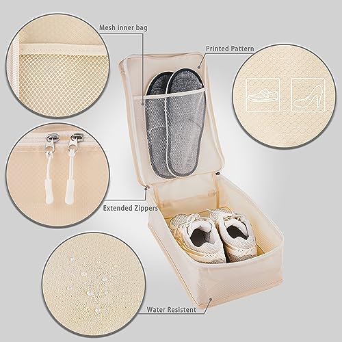 Packing Cubes for Suitcases, JARWEEN Suitcase Organizer Bags 8 Set, Luggage Organizer Bags for Travel Accessories,Carry-on Bag Storage for Trip (Beige)