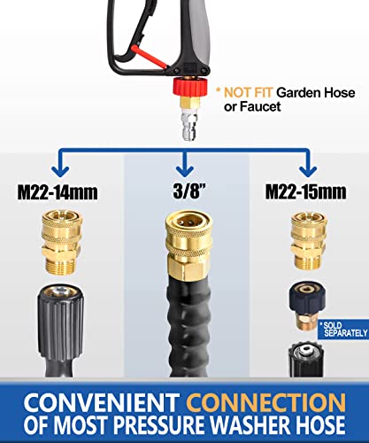 TOOLCY Foam Cannon Kit with Pressure Washer Gun 5000 PSI, 5 Pressure Washer Nozzle Tips, 1/4" Quick Connector, 1L Bottle, Quick Release, Industrial Grade