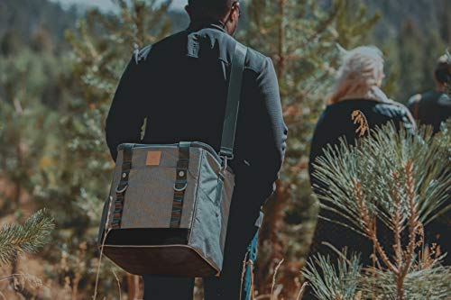 PICNIC TIME - PT-Frontier Picnic Cooler Tote - Soft Cooler Bag with Picnic Set - Picnic Tote, (Heathered Gray)