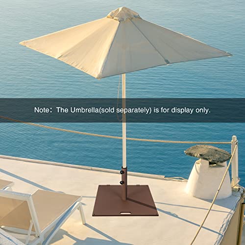 Tangkula 50 LBS Patio Umbrella Stand, Heavy Duty Umbrella Stand w/Wheels & Handle, Fits for 1.6ββ-1.9ββ Umbrella Pole, Outdoor Square Umbrella Base for Deck, Pool, Garden, Backyard (Bronze)