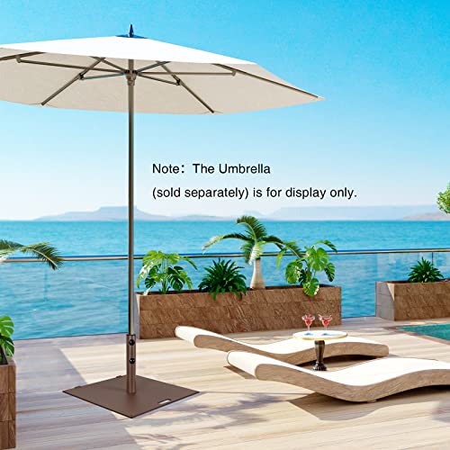Tangkula 50 LBS Patio Umbrella Stand, Heavy Duty Umbrella Stand w/Wheels & Handle, Fits for 1.6ββ-1.9ββ Umbrella Pole, Outdoor Square Umbrella Base for Deck, Pool, Garden, Backyard (Bronze)