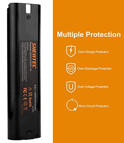 Shentec Upgraded 2 Pack 9.6V 4.0Ah Battery Compatible with Makita 9000 9033 6095d da391d kr23/43 9600 6096d 9001 9002 192696-2 193890-9 632007-4, Ni-MH Battery Pack