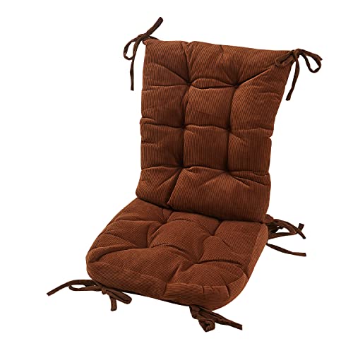 Big Hippo Rocking Chair Cushion Set, Tufted Chair Pads Seat and Seatback for Home, Indoor and Office,Brown