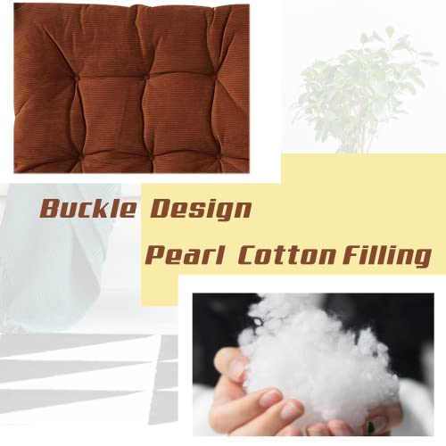 Big Hippo Rocking Chair Cushion Set, Tufted Chair Pads Seat and Seatback for Home, Indoor and Office,Brown