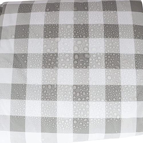 Aksipo Vinyl Picnic Tablecloths and Bench Covers, Waterproof Picnic Table and Bench Seat Covers with Elastic Edges for Outdoor Patio Park, Gray Checkered Flannel Backed Lining, 72 Inch 3 Piece Set