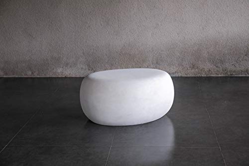 Rockingrocker - FCT27WT Lightweight Concrete Artistic Style Furniture with Multifunction - Seat Chair/End Table/Ottoman/Garden Decoration - Suitable for Indoor & Outdoor - White