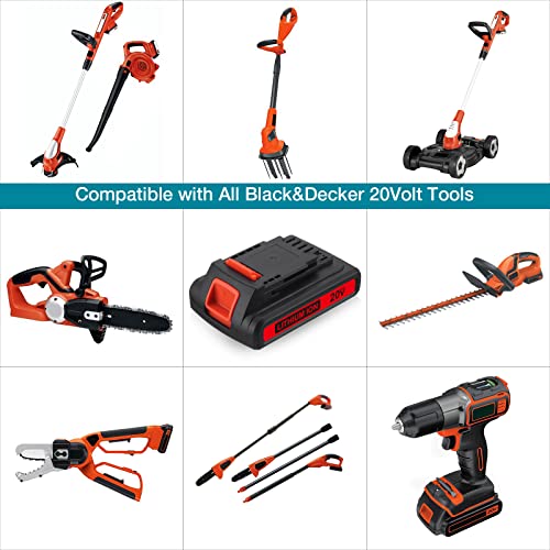 ORHFS 2 Packs 3000mAh 20V LBX20 Battery Replacement for Black and Decker 20V Battery LBXR20 LB20 LBX20 LBX4020, Compatible with Black & Decker 20v Cordless Power Tools