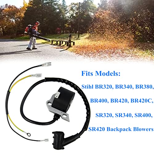 AILEETE 4203 400 1301 Ignition Coil for Stihl BR320 BR340 BR380 BR400 BR420 BR420C SR320 SR340 SR400 SR420 Backpack Blowers