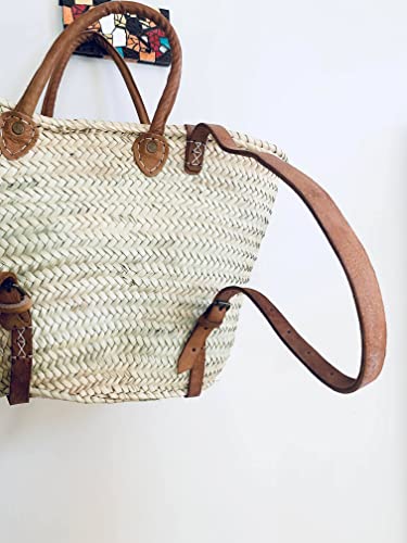 Palm Leaf Taza Backpack , Straw Bag Made, Shopping and Picnic Baskets, Traditional Moroccan Bag, Leather Made Bags, Handcrafted Bag, Beach Bag. (Brown)