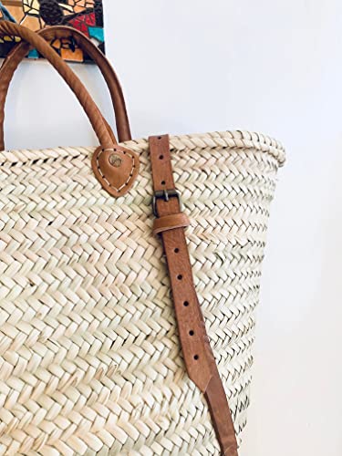 Palm Leaf Taza Backpack , Straw Bag Made, Shopping and Picnic Baskets, Traditional Moroccan Bag, Leather Made Bags, Handcrafted Bag, Beach Bag. (Brown)