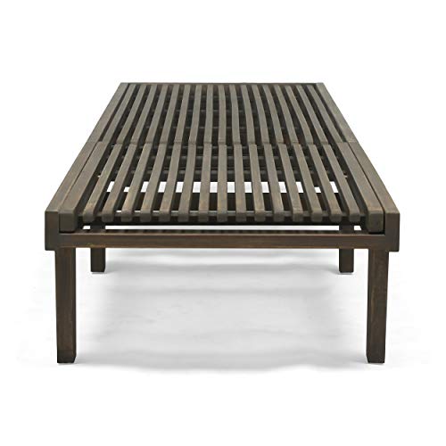 Addisyn Outdoor Wooden Chaise Lounge, Gray Finish
