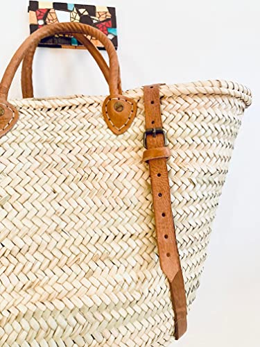 Palm Leaf Taza Backpack , Straw Bag Made, Shopping and Picnic Baskets, Traditional Moroccan Bag, Leather Made Bags, Handcrafted Bag, Beach Bag. (Brown)