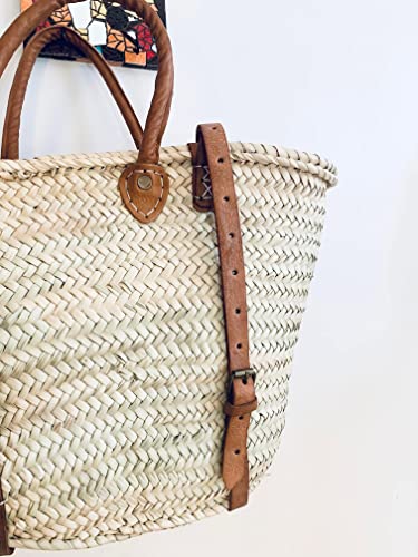 Palm Leaf Taza Backpack , Straw Bag Made, Shopping and Picnic Baskets, Traditional Moroccan Bag, Leather Made Bags, Handcrafted Bag, Beach Bag. (Brown)