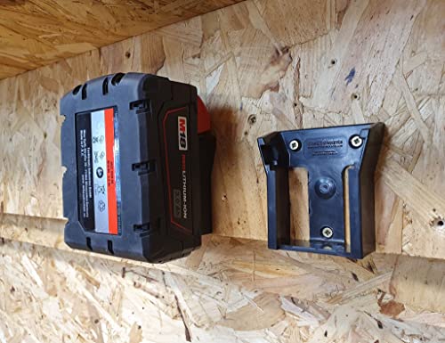 StealthMounts Milwaukee Battery Holders M18 | Milwaukee M18 Battery Mounts for Milwaukee Power Tools | 6 Pack | Red Milwaukee M18 Battery Organizers