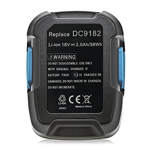 ExpertPower 2 Pack Replacement Battery for De-Walt DC9182, DC9181, DC9180, 18V XRP Lithium Ion fits All Dewalt 18 Volt Tools