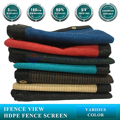 Ifenceview 4'x5' to 4'x50' Brown Shade Cloth/Fence Privacy Screen Fabric Mesh Net for Construction Site, Yard, Driveway, Garden, Railing, Canopy, Awning 160 GSM UV Protection (4' x 5')