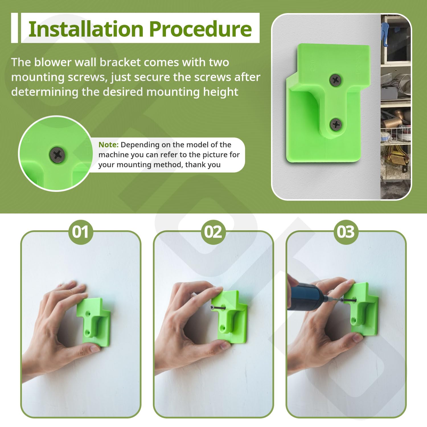 Leaf Blower Wall Mount Bracket for Ego Power+ 530CFM, 650CFM, 615CFM, LB5300 Leaf Blower, Easy to Store Your Blower, with Accessories(Does not Conform to self 765 cfm)