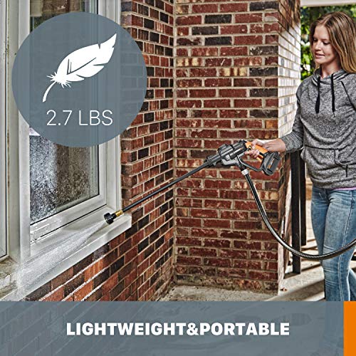 WORX 20V Hydroshot Cordless Pressure Washer WG620.5 Portable Power Cleaner,w/Accessories, 1 * 2.0Ah Battery & Charger Included