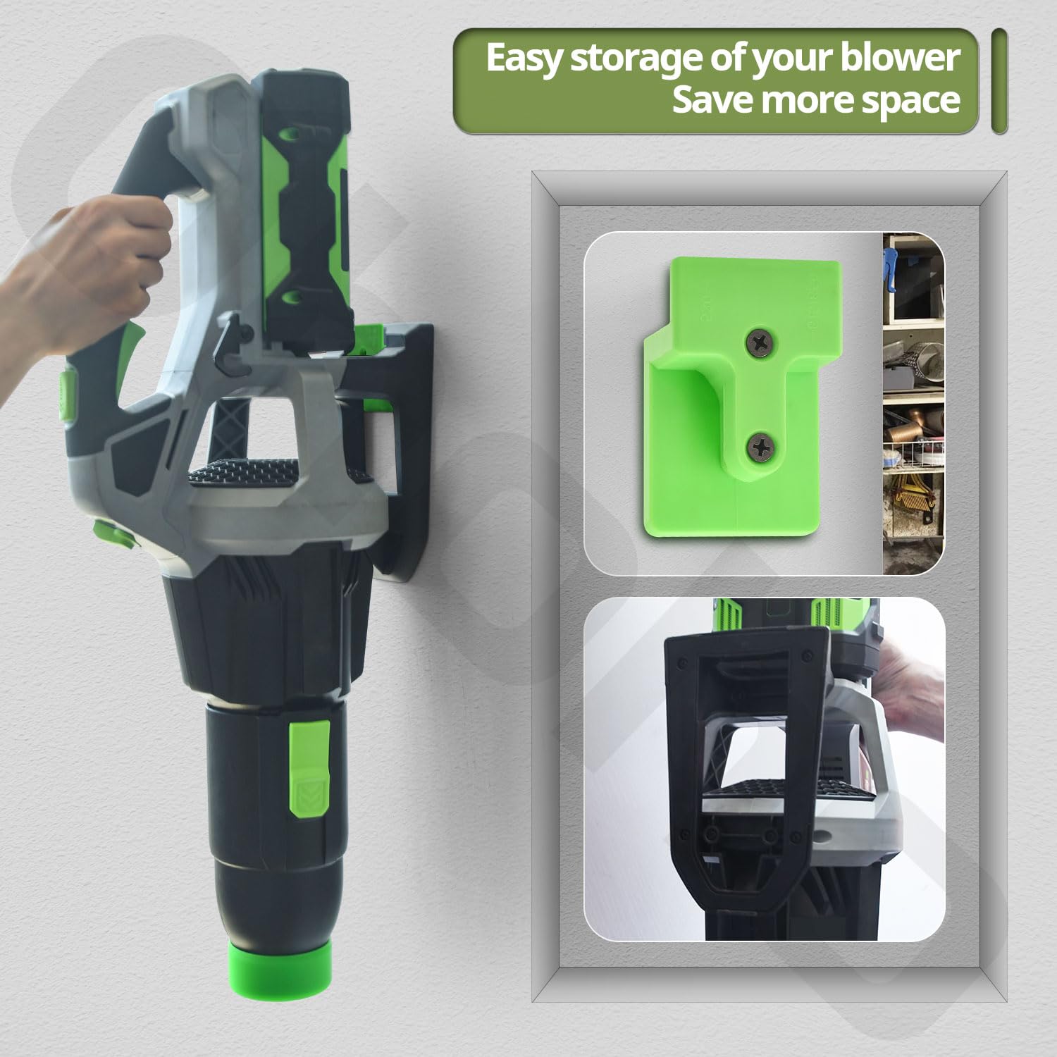 Leaf Blower Wall Mount Bracket for Ego Power+ 530CFM, 650CFM, 615CFM, LB5300 Leaf Blower, Easy to Store Your Blower, with Accessories(Does not Conform to self 765 cfm)