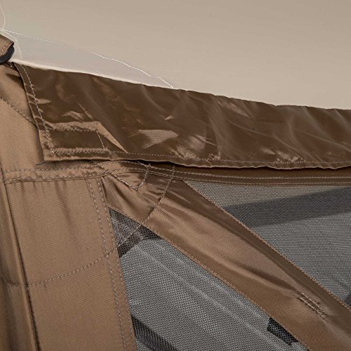 QUICK-SET Clam Traveler 6 x 6 Foot Portable Pop Up Outdoor Camping Gazebo Screen Tent 4 Sided Canopy Shelter with Ground Stakes and Carry Bag, Brown