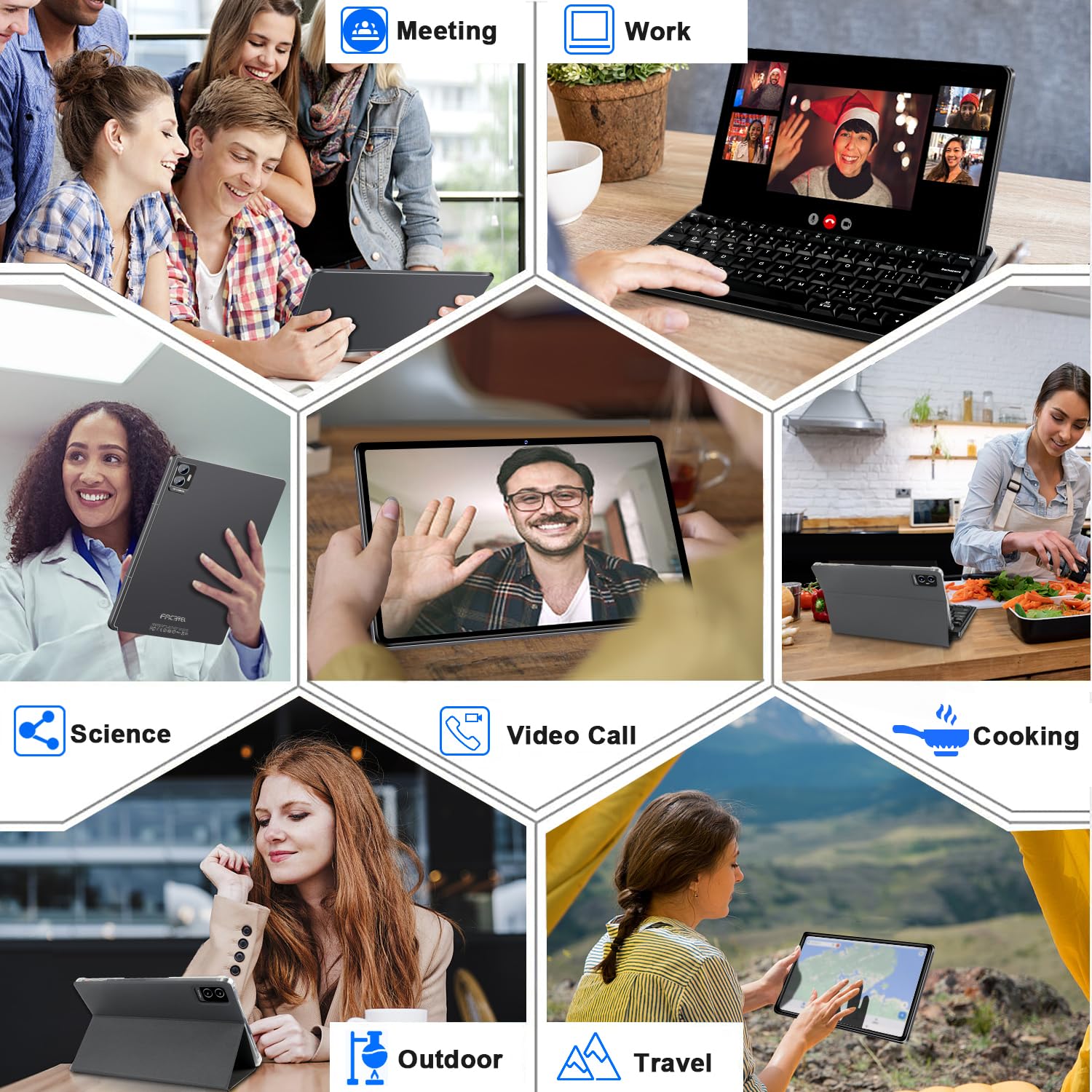 Tablet Android 13 Tablet PC 11 inch tablet Latest with 16GB+256GB+1TB Expand, 8600mAh, Support, Octa-Core 2.0 GHz, 5G WiFi, Dual Camera, Bluetooth 5.0, HD Screen Tablet with Keyboard and Mouse - Grey