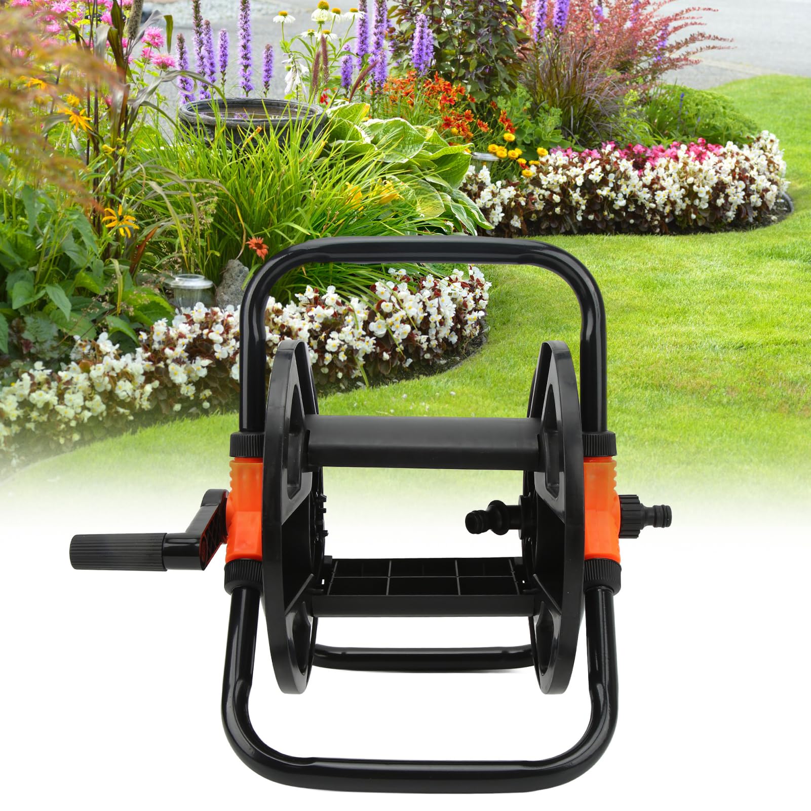 Garden Hose Holder Freestanding, Hose Reel Water Pipe Storage Rack ABS Single Arm Tool for Garden Car Washing Watering