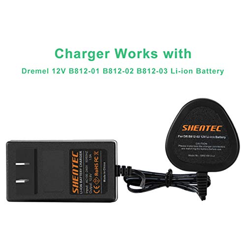 Shentec 3000mAh 12V MAX Lithium-Ion B812-03 Replacement Battery Compatible with Dremel 8200 8220 and 8300 Cordless Tools (12V Charger Include)