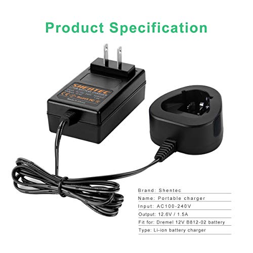 Shentec 3000mAh 12V MAX Lithium-Ion B812-03 Replacement Battery Compatible with Dremel 8200 8220 and 8300 Cordless Tools (12V Charger Include)