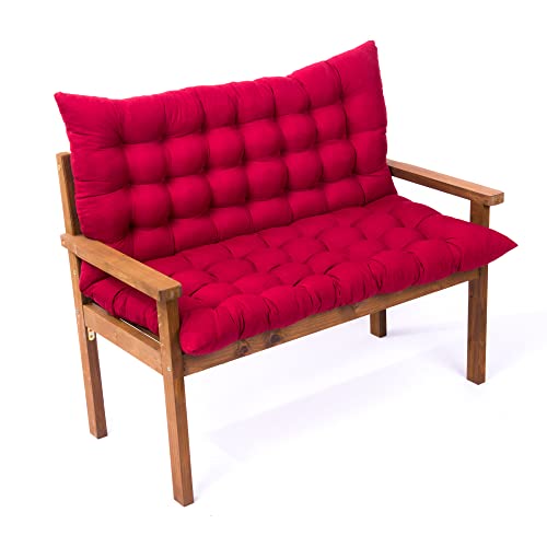 Hruile Replacement Cushion for Outdoor Patio Swing, 2-3 Seater Bench Cushion with Backrest, 3 Inch Thick Seat Cushion Sofa Pad