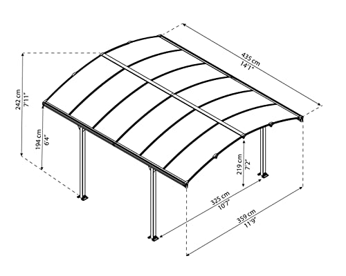 Palram - Canopia Arcadia 4300 Carport - 12' x 14' - Bronze/Gray