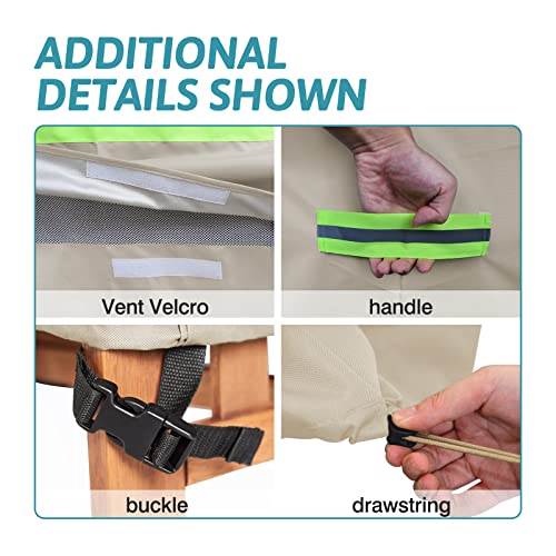 YUYAKACover Kids Water Table Cover Khaki 28”D X 18”H for Sand Water Table Outdoor Waterproof Sunproof and Dustproof with Carrying Handle