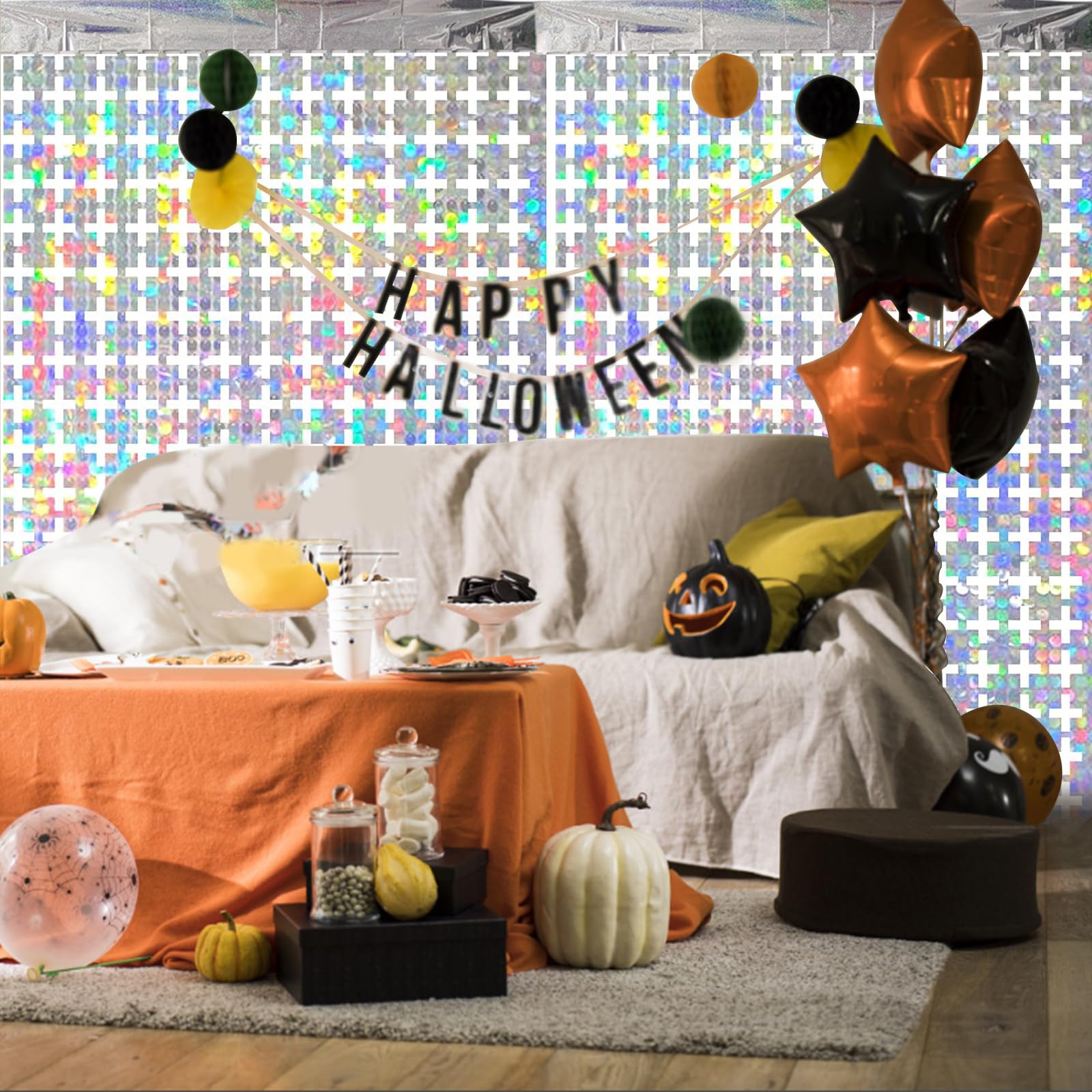 5 Packs Disco Foil Curtain, Retro 70s Disco Silver Metallic Foil Curtain Backdrop for Disco Bachelorette Party,Bridal Shower, Wedding Supplies