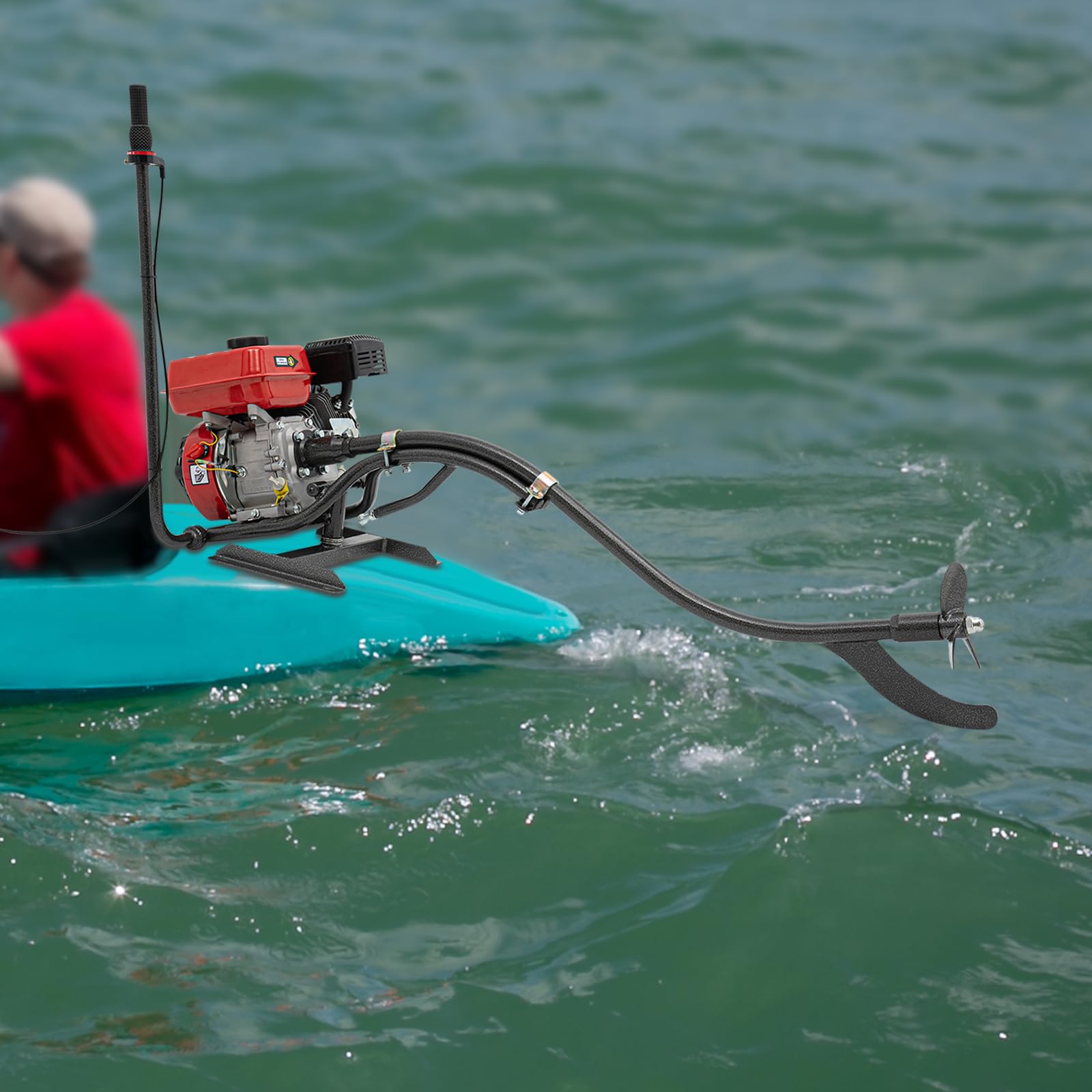 TBVECHI 4 Stroke 7.5 HP 212CC Gasoline Outboard Motor with Bracket Single Cylinder Boat Engine for 9.84-19.69Ft Fishing Boat