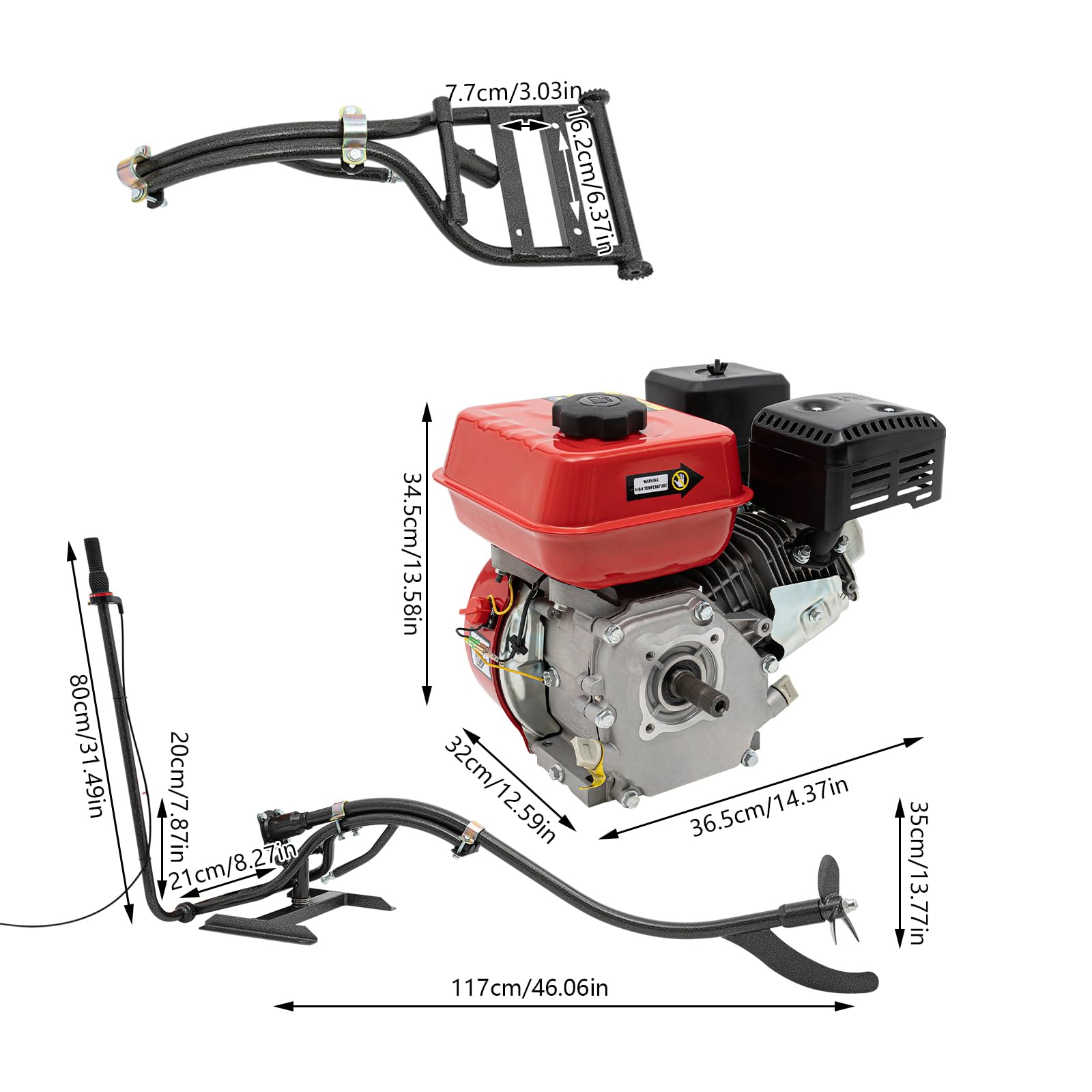 TBVECHI 4 Stroke 7.5 HP 212CC Gasoline Outboard Motor with Bracket Single Cylinder Boat Engine for 9.84-19.69Ft Fishing Boat