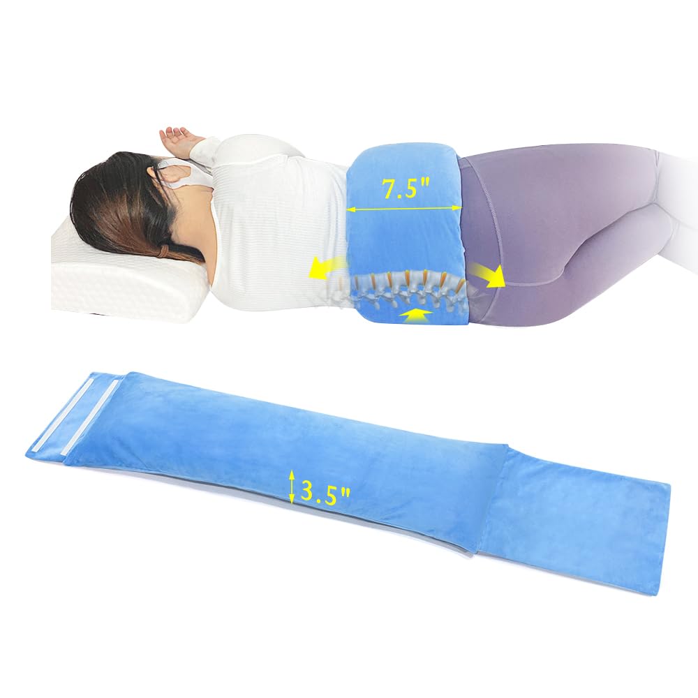 KAVIL Lumbar Support Pillow for Sleeping Lower Back Sciatic Nerve Pain Relief Lumbar Roll for Office Chair & Bed Body Pain Relief Side Sleeping Lumbar Cushion for Sciatica, Herniated Disc, Scoliosis