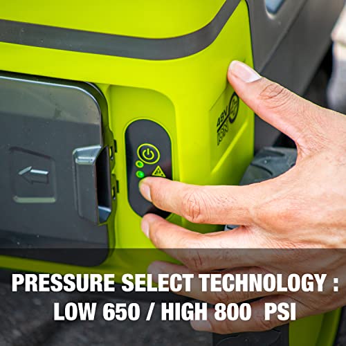 Sun Joe 24V-X2-PW1200 1196 Max PSI 1 GPM 48-Volt iON+ Cordless Portable Pressure Washer Kit w/ 2 x 4.0-Ah Batteries and Charger