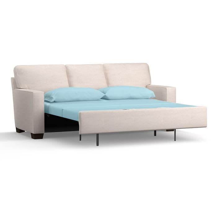 Cottingon Full Size 6" Drop Light Blue Microfiber Fitted Sheet Only - Sleeper Sofa Sheets - 100% Brushed Microfiber Sofa Bed Bottom Sheet