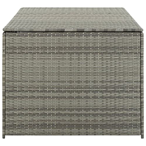 YEZIYIYFOB 320 gal Outdoor Storage Box Large Deck Box Taupe Grey Rattan Patio Storage Box Garden Storage Suncast Chest Container Poly Cabinet for Lawn Backyard 70.8"x35.4"x29.5" Grey NOT WATERPROOF