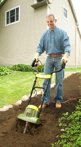 Sun Joe TJ600E Joe Inch 6.5 Electric Tiller/Cultivator, 14-IN 6.0 AMP, Green