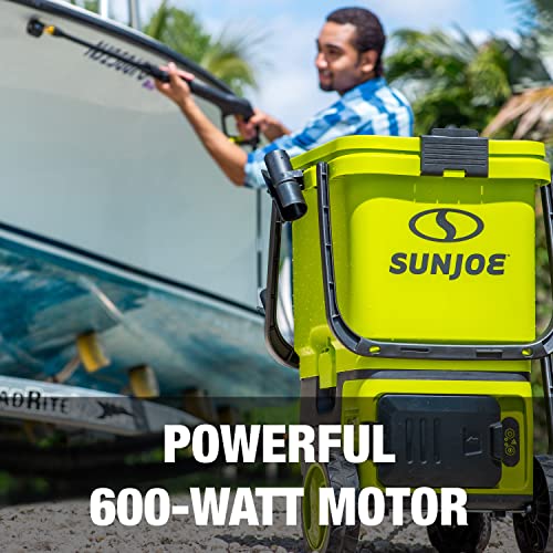 Sun Joe 24V-X2-PW1200 1196 Max PSI 1 GPM 48-Volt iON+ Cordless Portable Pressure Washer Kit w/ 2 x 4.0-Ah Batteries and Charger