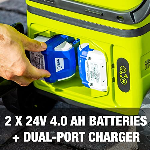 Sun Joe 24V-X2-PW1200 1196 Max PSI 1 GPM 48-Volt iON+ Cordless Portable Pressure Washer Kit w/ 2 x 4.0-Ah Batteries and Charger