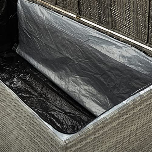 YEZIYIYFOB 320 gal Outdoor Storage Box Large Deck Box Taupe Grey Rattan Patio Storage Box Garden Storage Suncast Chest Container Poly Cabinet for Lawn Backyard 70.8"x35.4"x29.5" Grey NOT WATERPROOF