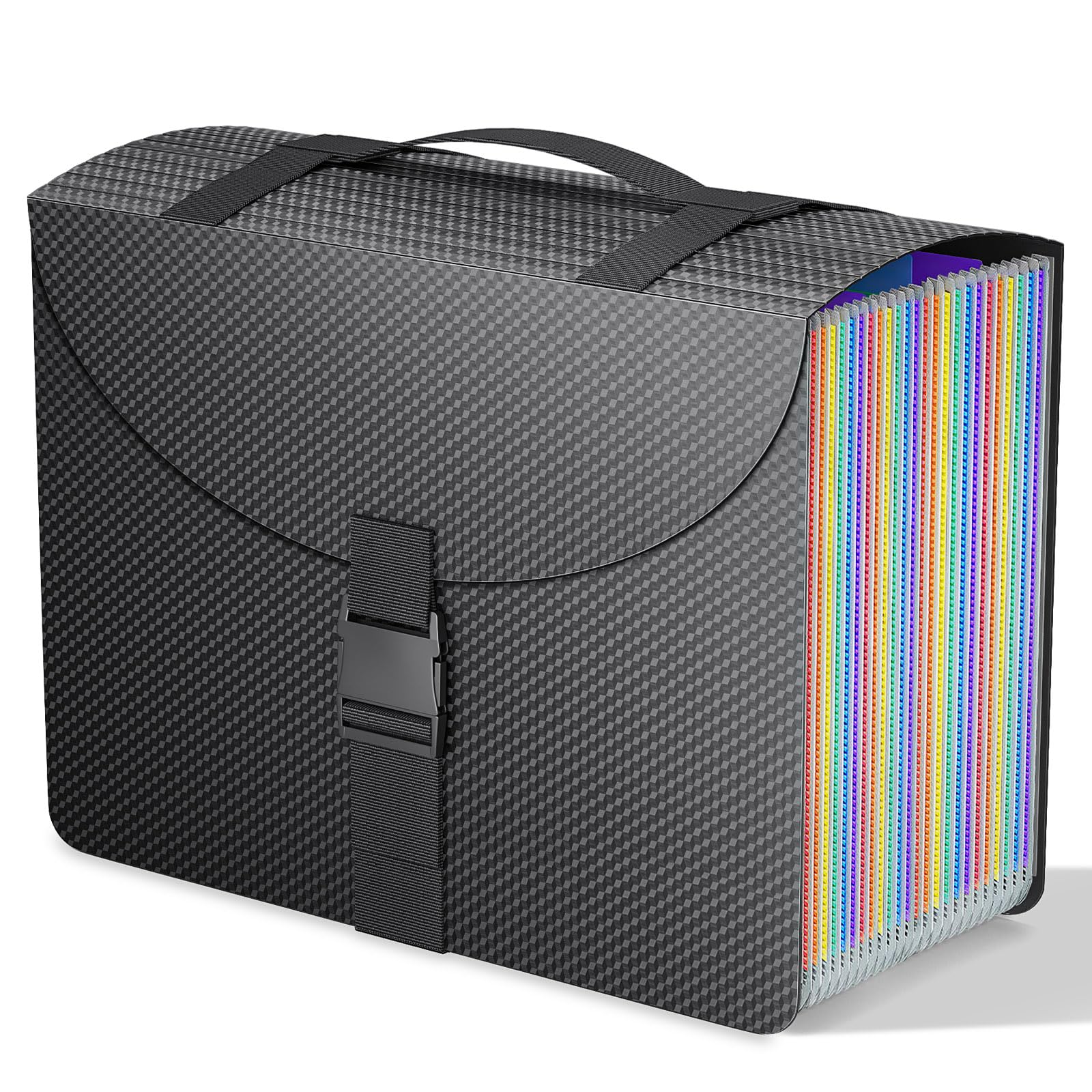 TOPCJ File Organizers with Handle,Portable Expanding File Folder,25 Pockets Accordion File Organizer for Receipt,Bill, A4/Letter Size Paper,Documents,a-z Tabs Include in Filing Folders Diamond